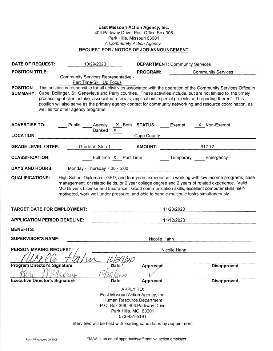 CSR Part Time Skill Up Focus - East Missouri Action Agency